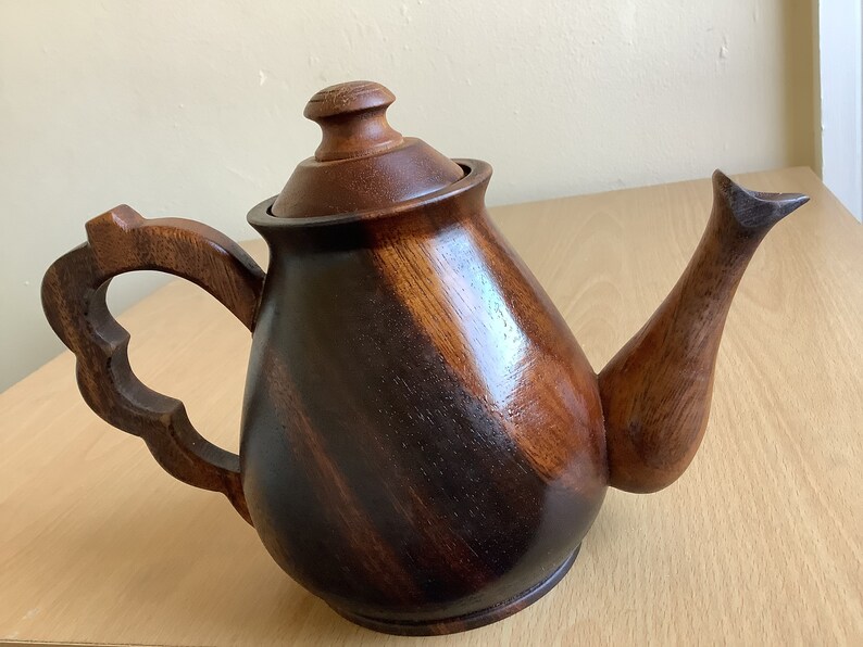 Handmade Burmese Wooden Tea Pot + Tray + Cups - Etsy
