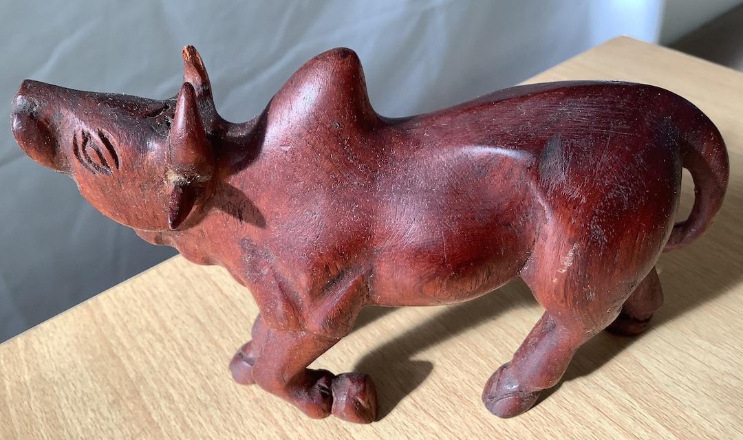 Handmade & Handcrafted Burmese Wooden Cow Figure - Etsy