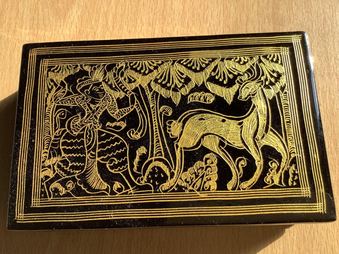 Handmade Gold Lacquer Ware Business Card Holder. Business Card & Card ...