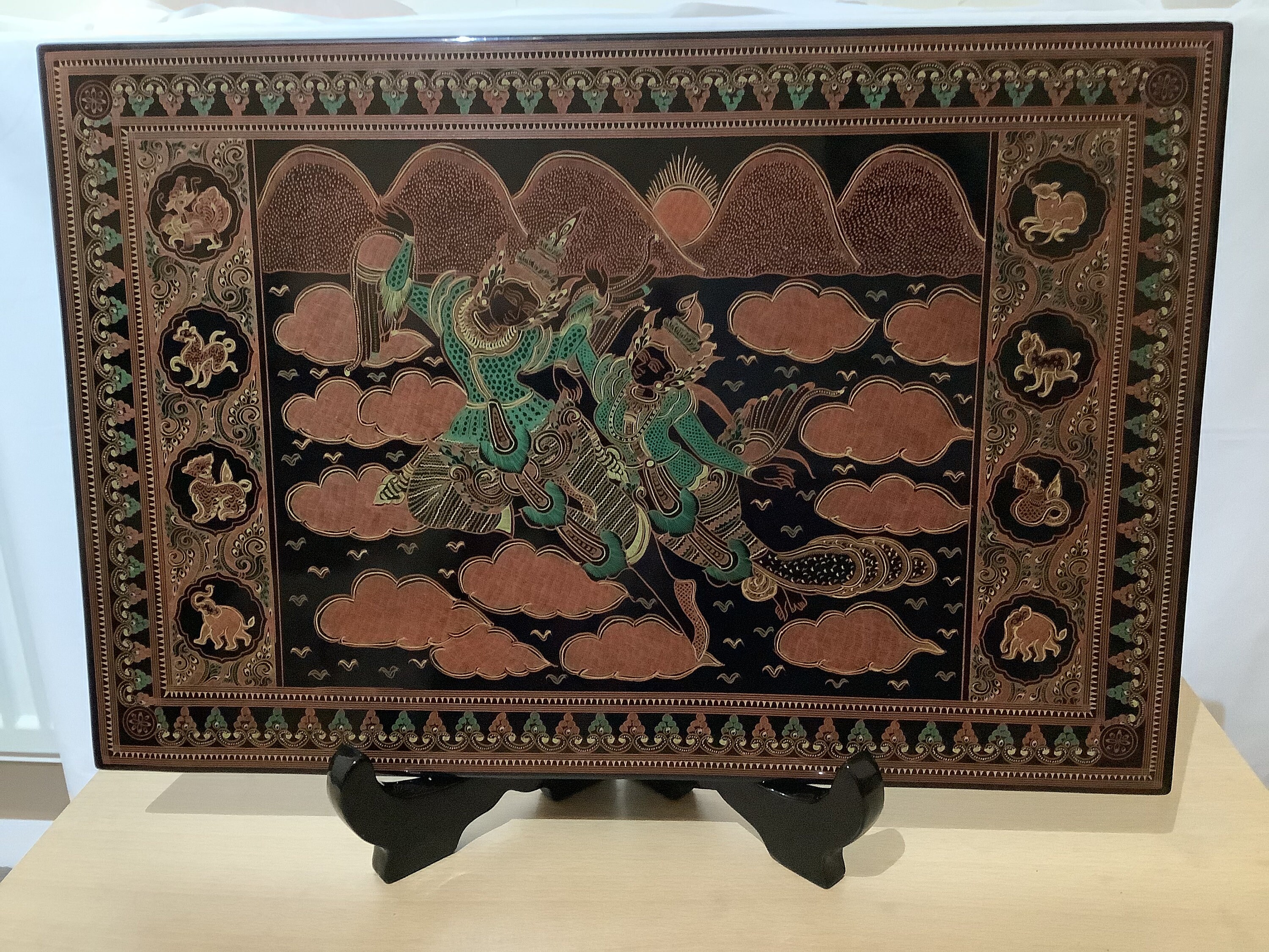 Handmade Burmese Lacquerware Painting Including Mounting Bracket - Etsy