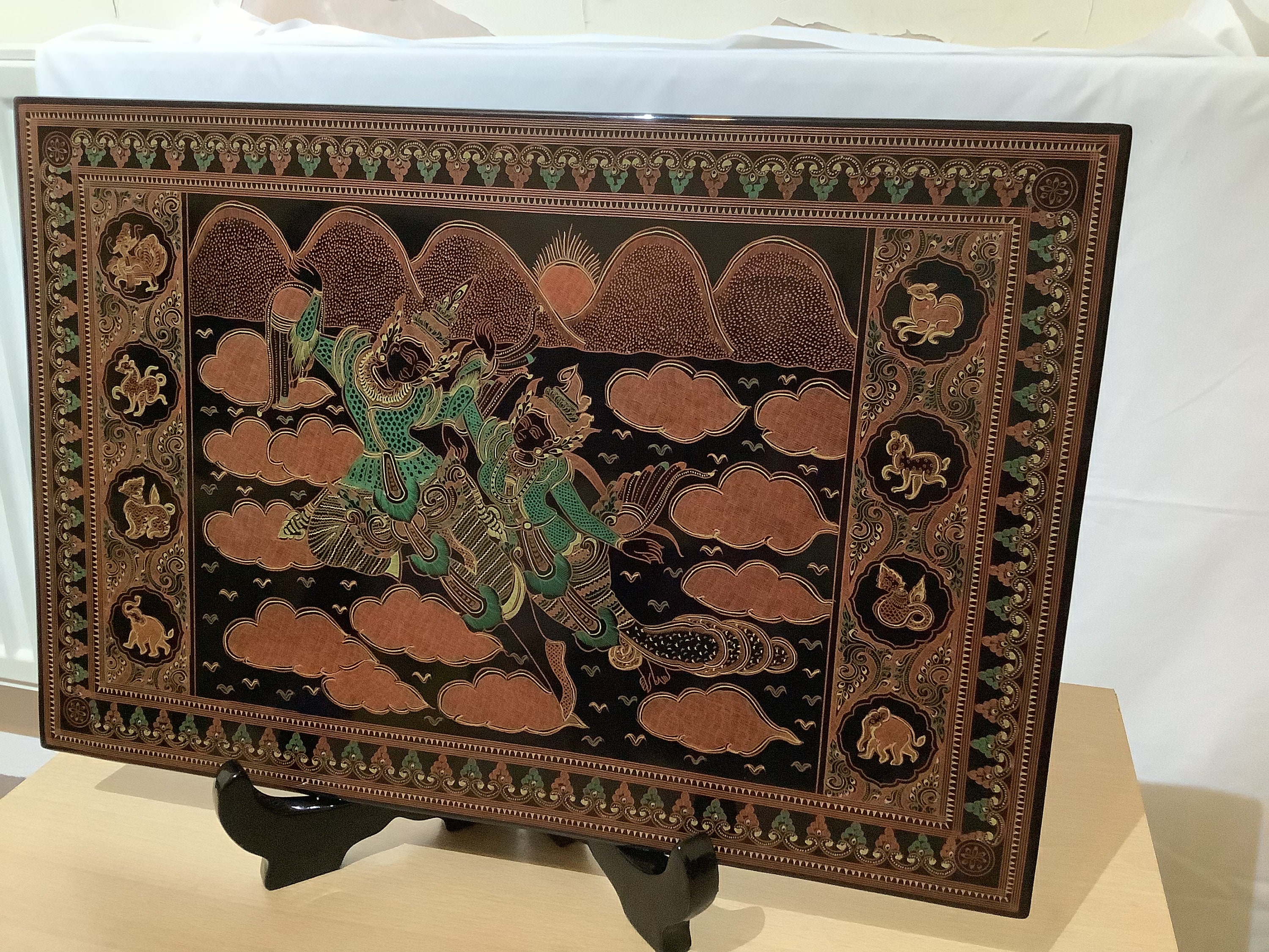 Handmade Burmese Lacquerware Painting Including Mounting Bracket - Etsy