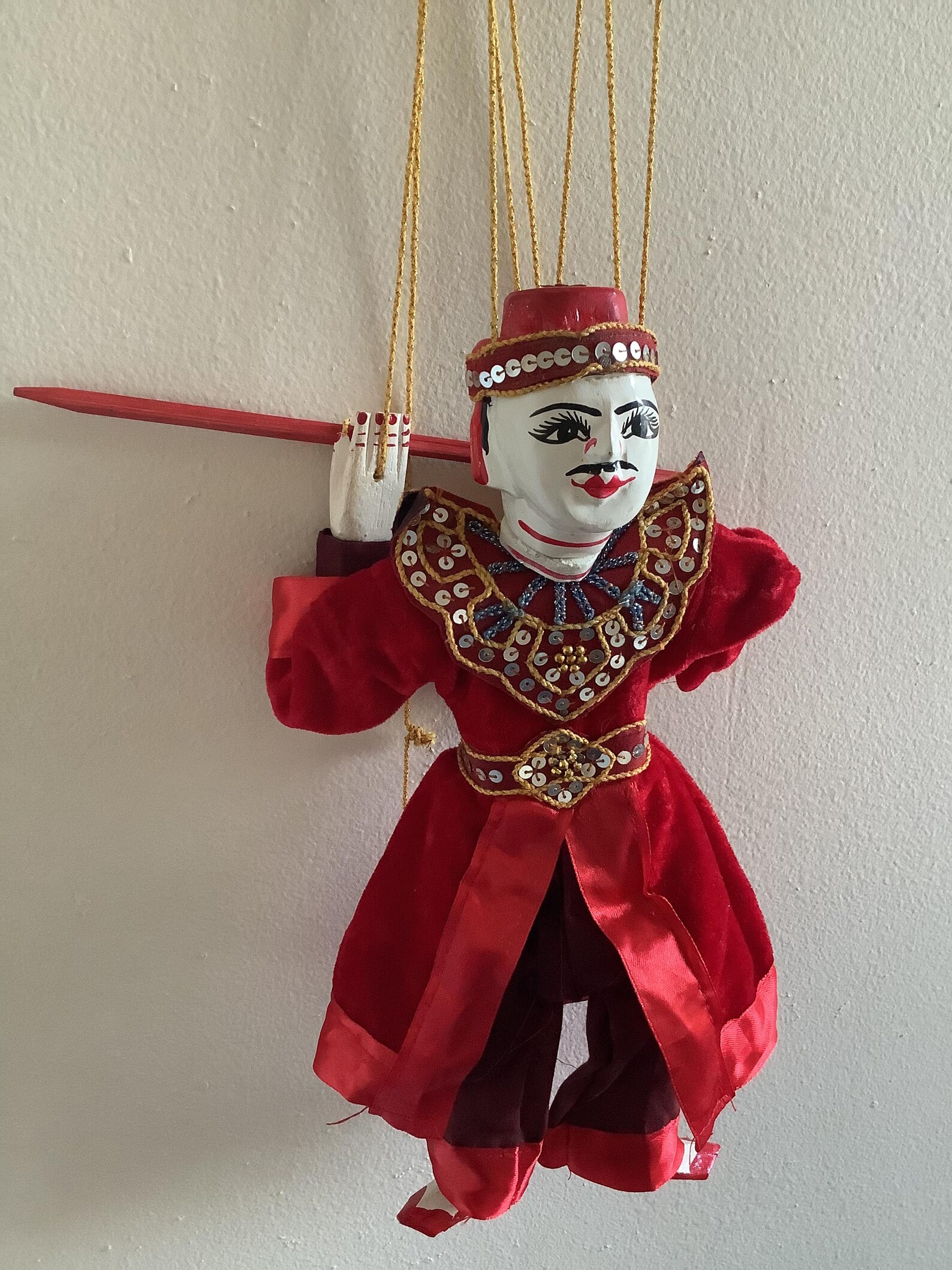 Traditional Burmese Puppet Marionette, Mail Fairy(zaw Gyi)figure ...