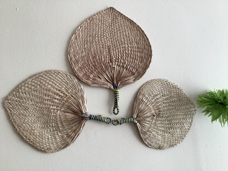 Handmade & Woven Burmese Thatching Hand Fan - Etsy