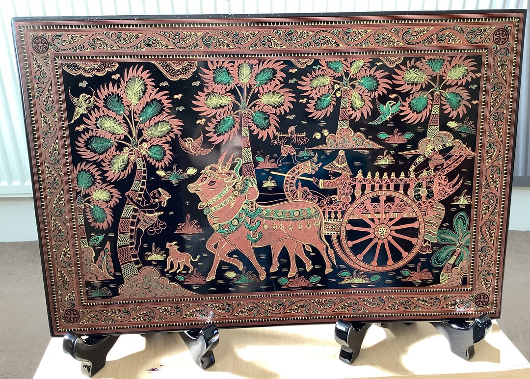 Handmade Burmese Lacquerware Painting Including Mounting Bracket - Etsy