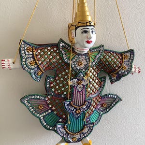 Traditional Burmese Puppet Marionette, Mail Fairy(thajarmein)figure ...