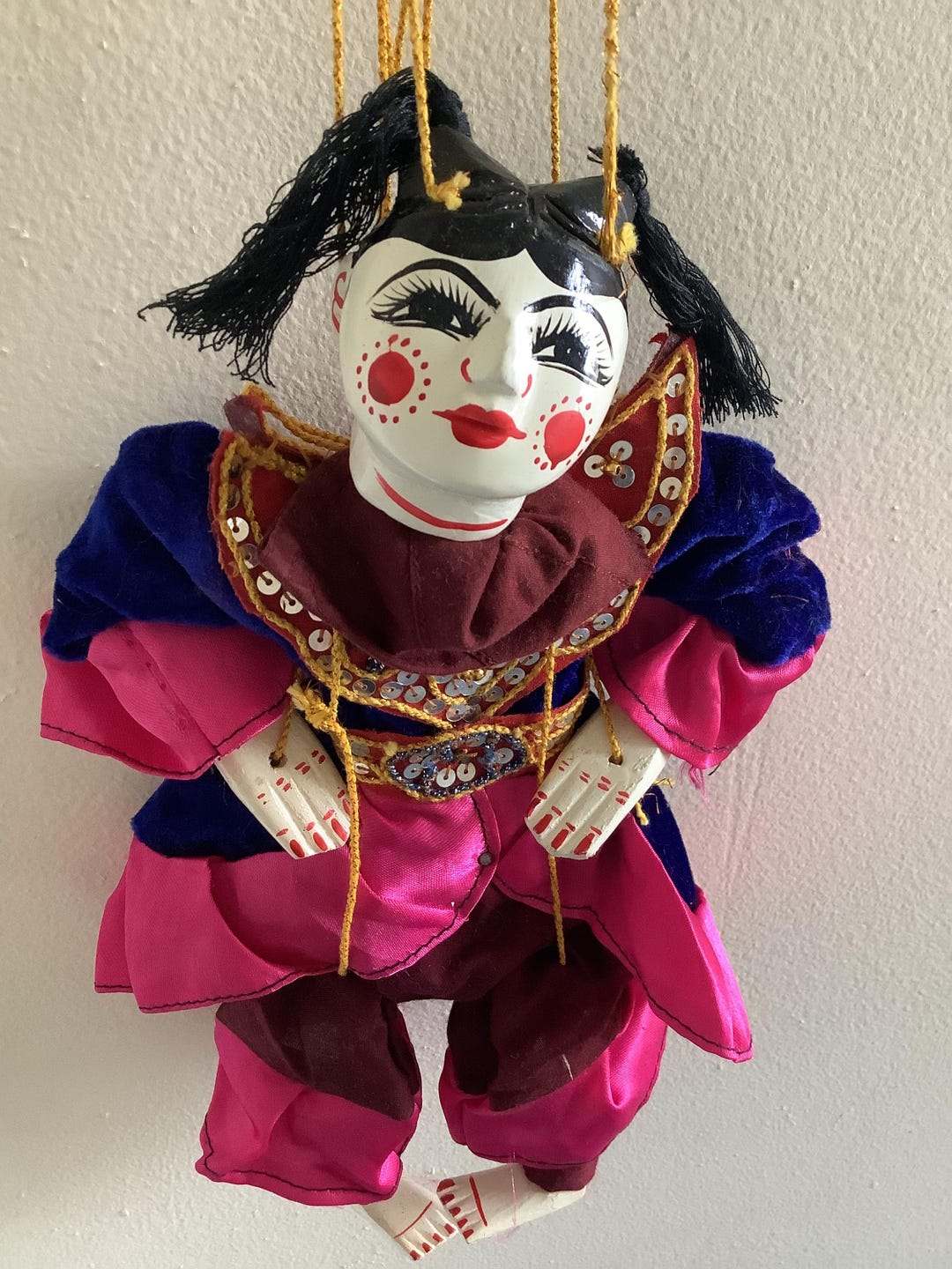 Traditional Burmese Puppet Marionette, Mail Fairy(zaw Gyi)figure and ...