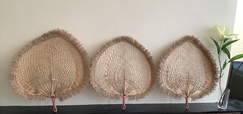 Handmade & Woven Burmese Thatching Hand Fan - Etsy