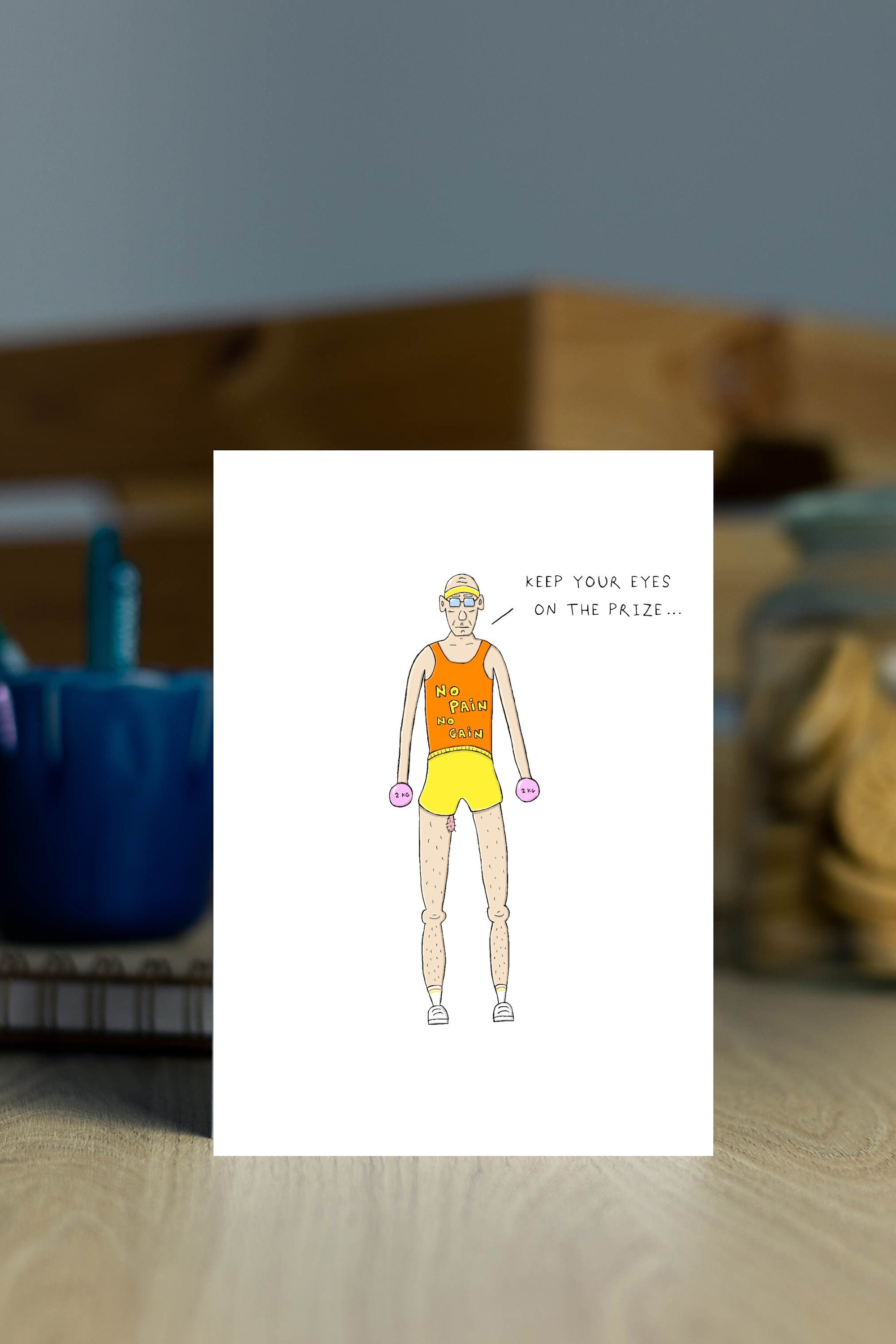 Funny Old Man Card Gym Card Funny Greeting Card AJS STUDIOS - Etsy UK