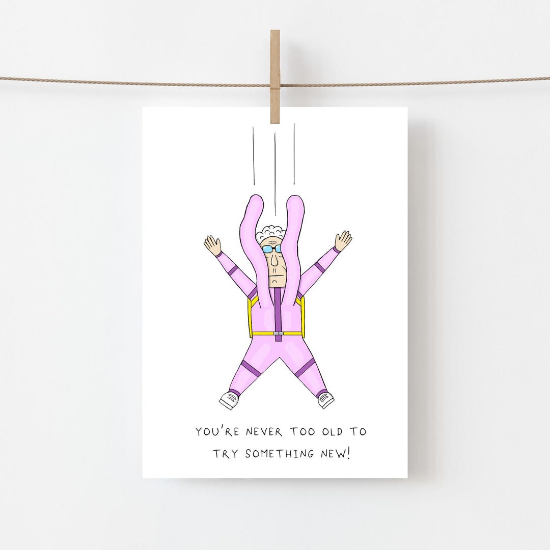 Funny Skydiving Birthday Card: A6 Greeting Card - Etsy UK