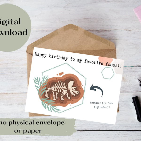 Happy Birthday Fossil Card - Etsy