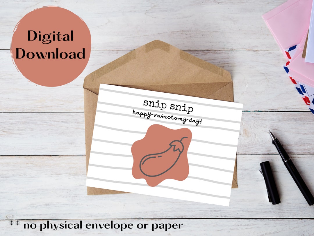 Snip Snip, Happy Vasectomy Day! | Digital Download | Greeting Card - Etsy