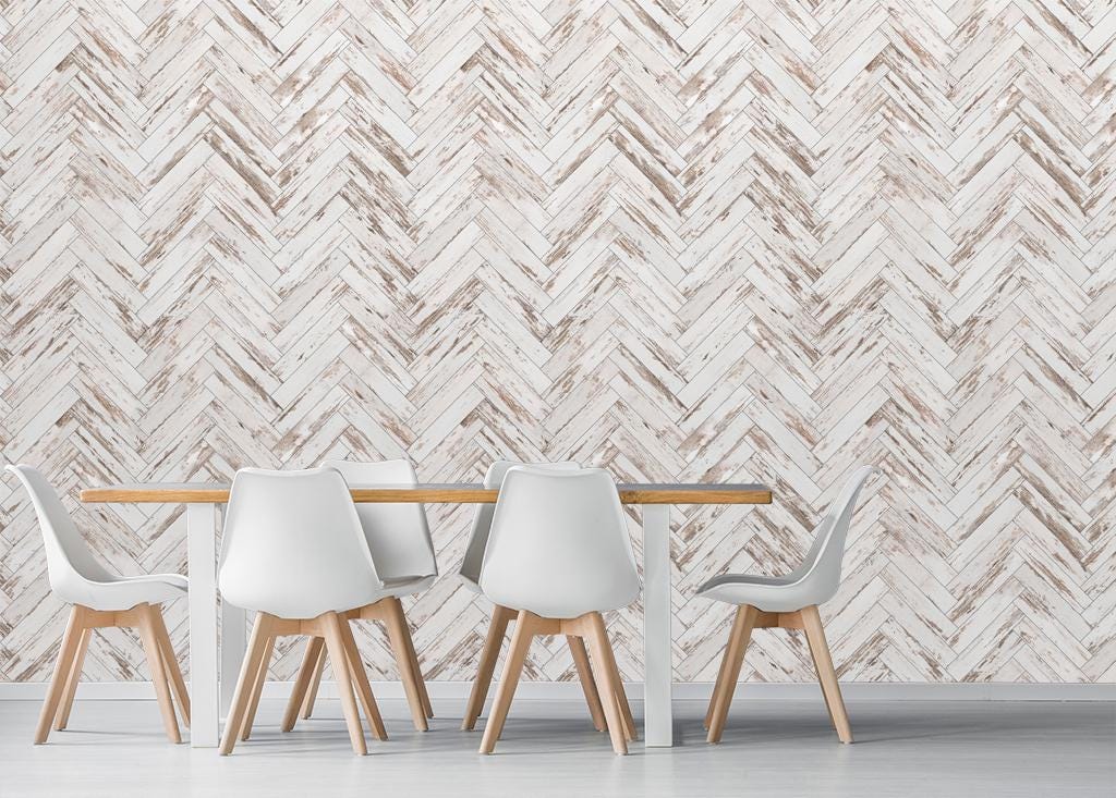 Herringbone Parquet Floor Texture Removable Wallpaper, Peel and Stick ...