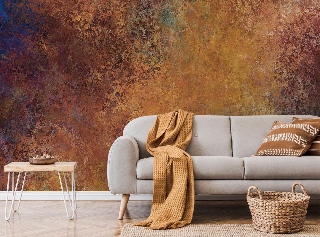 Rusty Copper Metal Wallpaper, Peel and Stick, Self-adhesive , Abstract ...