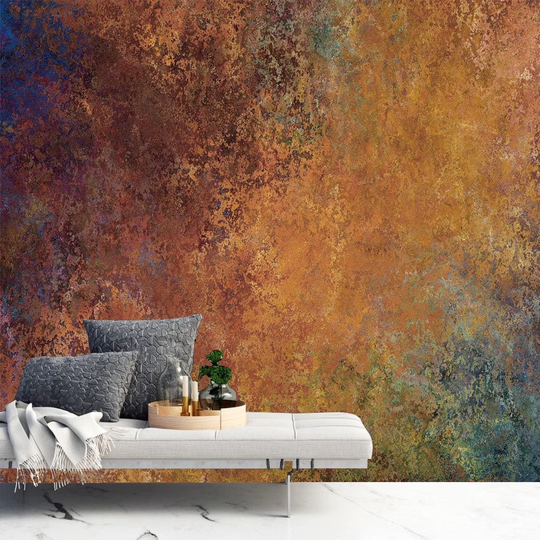 Rusty Copper Metal Wallpaper, Peel and Stick, Self-adhesive , Abstract ...