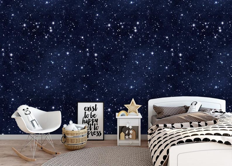 Starry Sky Removable Wallpaper, Peel and Stick, Self-adhesive , Starry ...