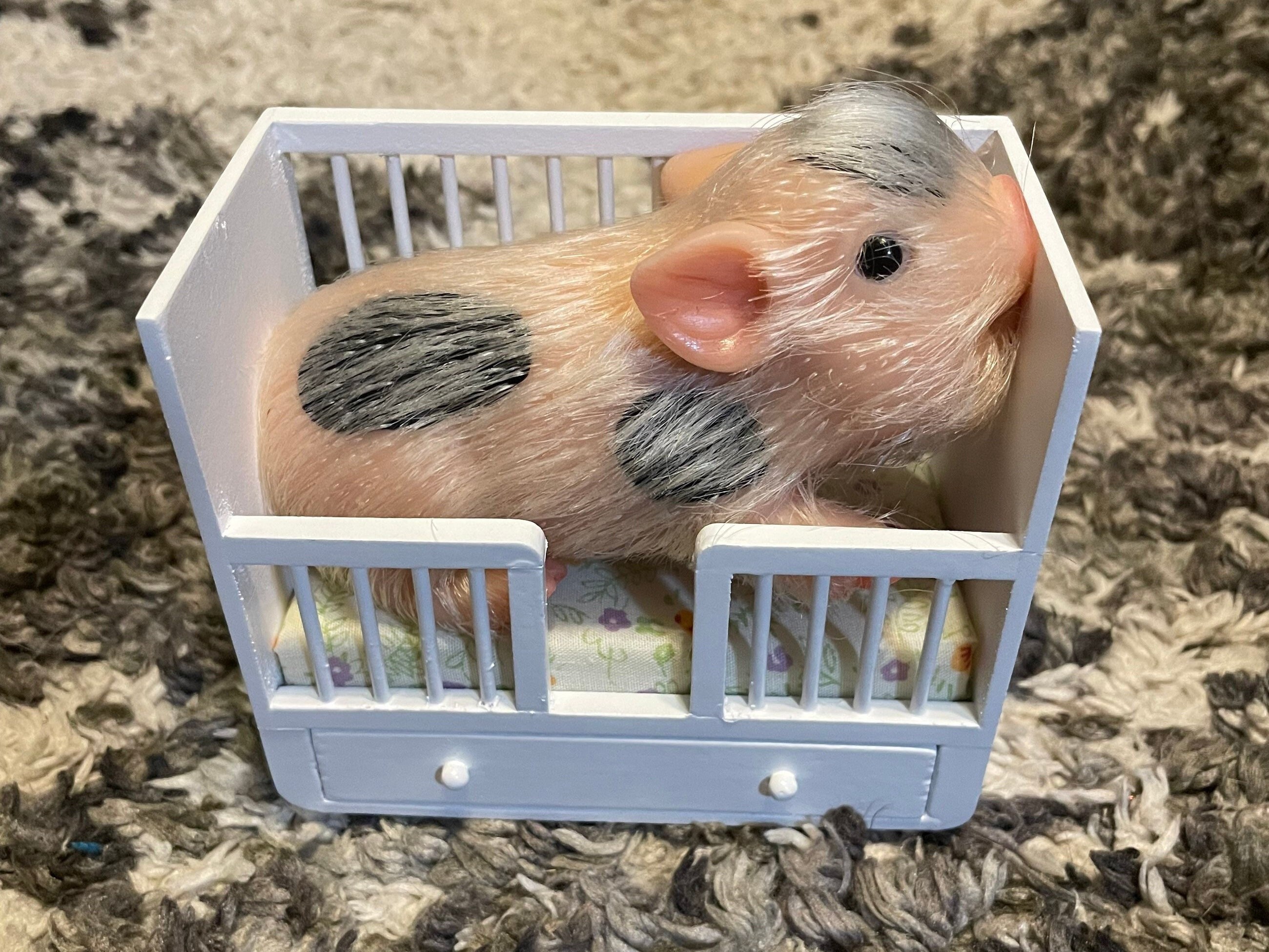 Dollhouse Crib,miniature Toy Crib, Modern Dollhouse, Mini Wooden Doll ...