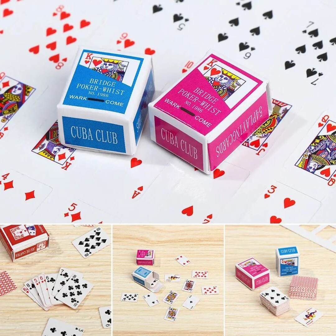 Miniature Poker Cards Mini Poker Deck Dollhouse Mini Poker - Etsy