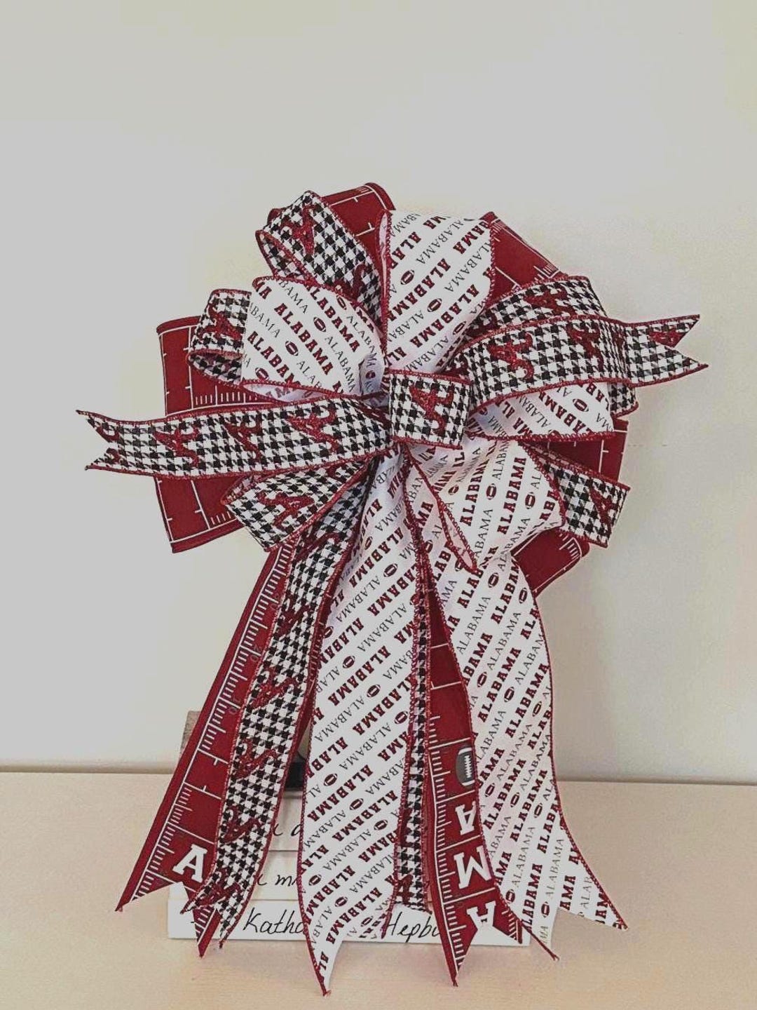 University of Alabama Medium Sized Wreath Bow Lantern Bow Swag Bow Roll ...