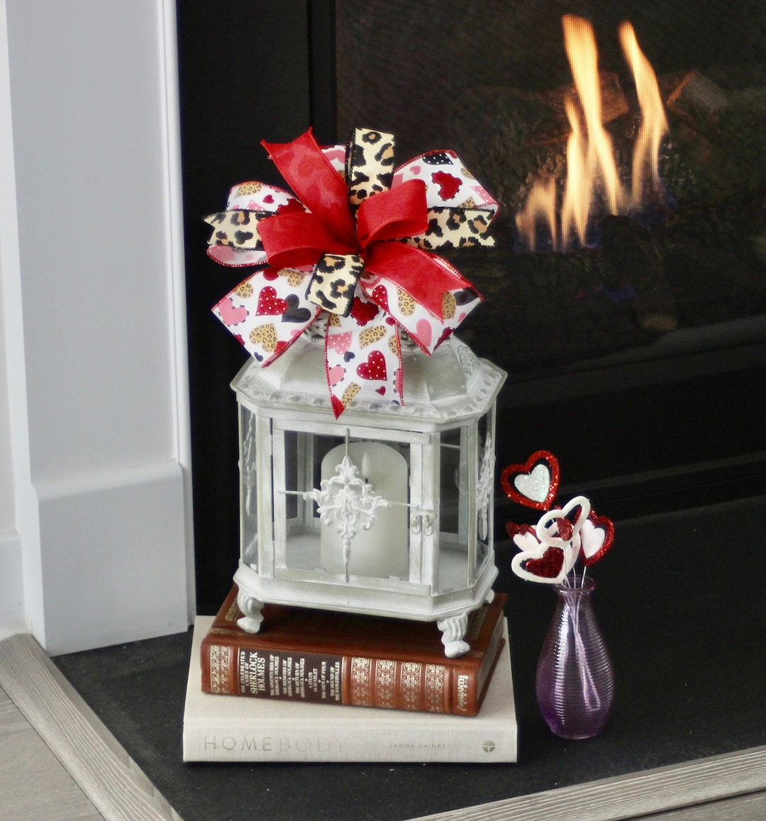 Valentine's Bow Valentine's Day Wreath Bow Whimsical Heart Ribbon ...