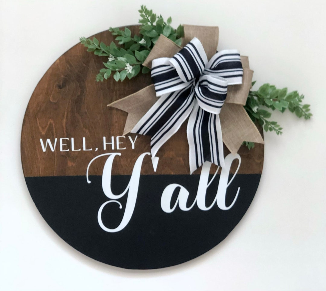 Front Door Sign, Wood Sign, Home Dec Bows, Interchangeable Bows ...