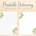 Printable Stationery Lined and Unlined Stationery Letter Writing Paper ...