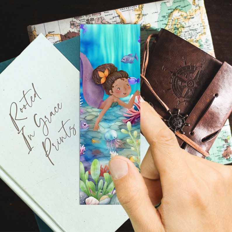 Little Mermaid Bookmark Printable, Cute Bookish Gift for Readers ...