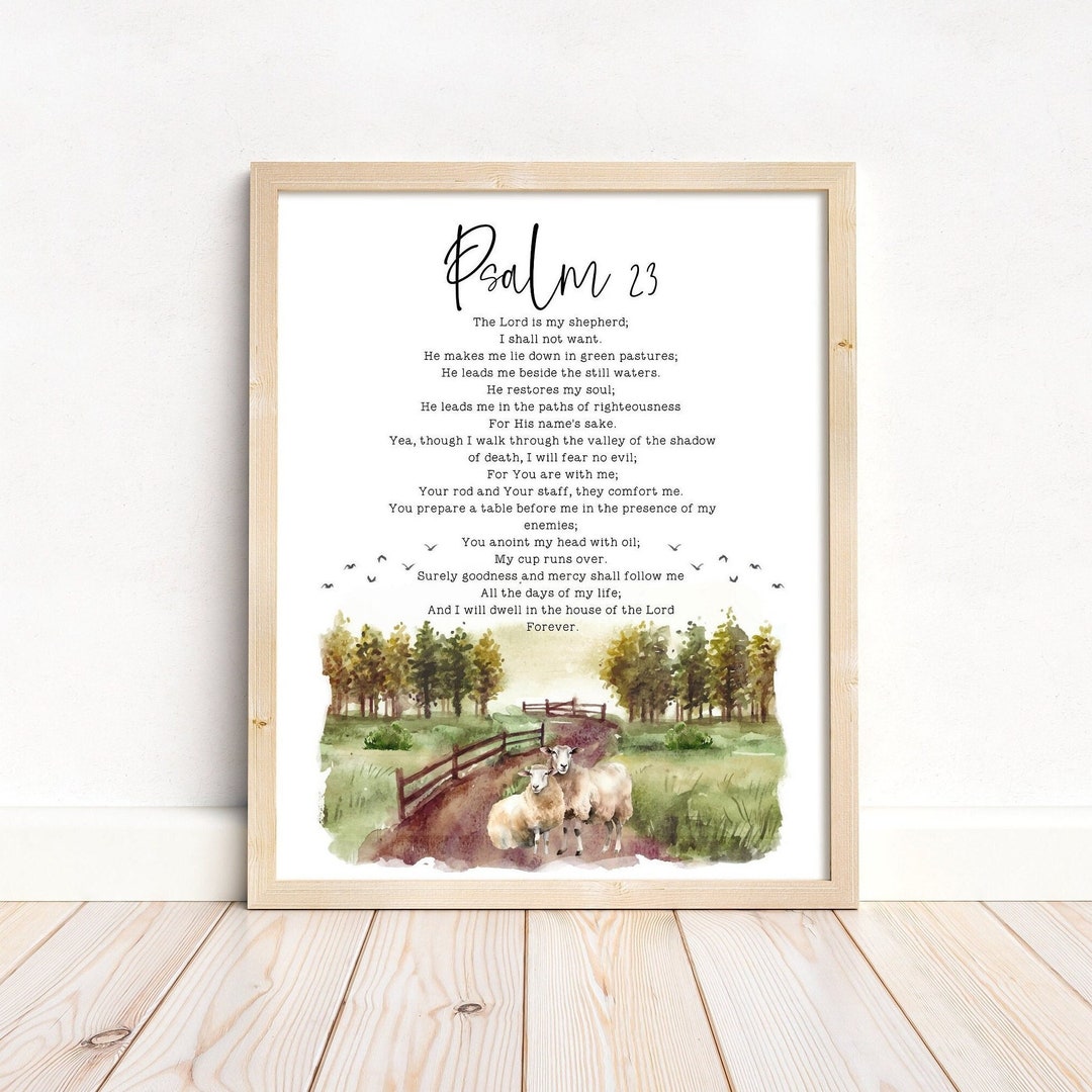 Printable Wall Art Psalm 23 Scripture Wall Art Printable Minimalist ...