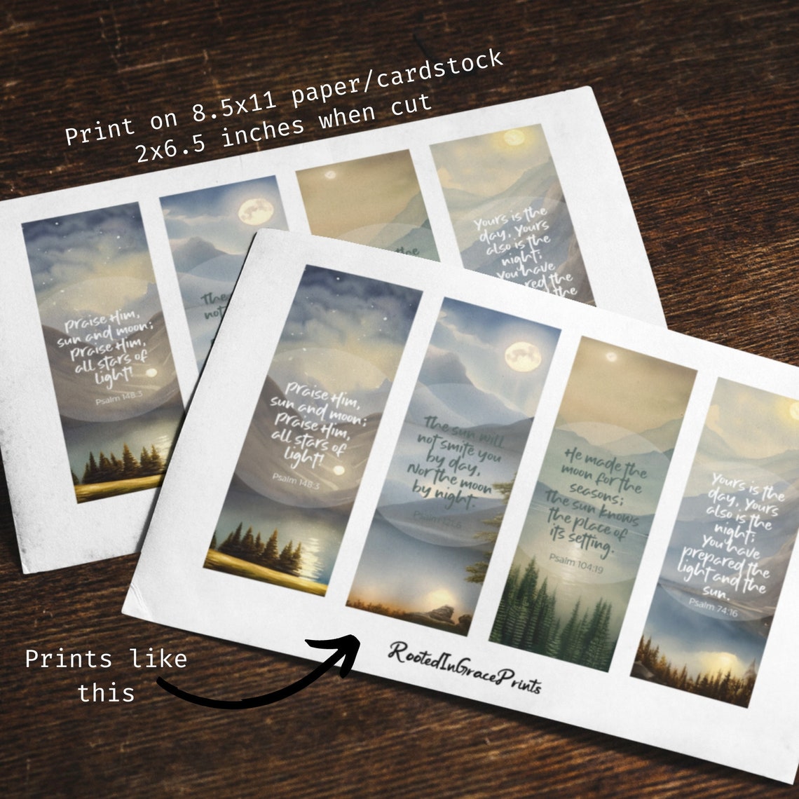 Printable Scripture Bookmarks Sun and Moon Bookmarks Printable ...