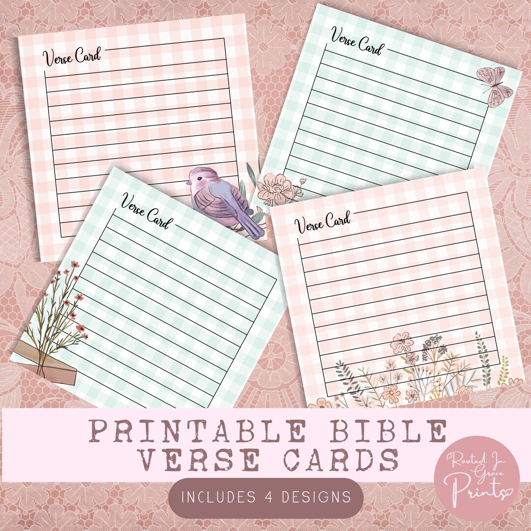 Printable Memory Verse Bible Verse Cards Bible Journaling Prayer Card ...