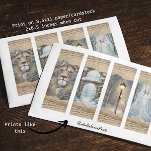 Chronicles of Narnia Bookmark Printable Lion Witch and Wardrobe Narnia ...