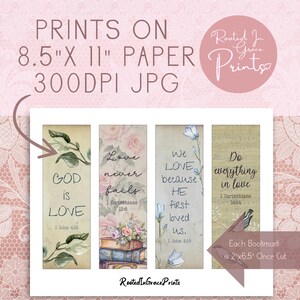 God is Love Bible Verse Bookmarks Printable Bookmark for Bible ...