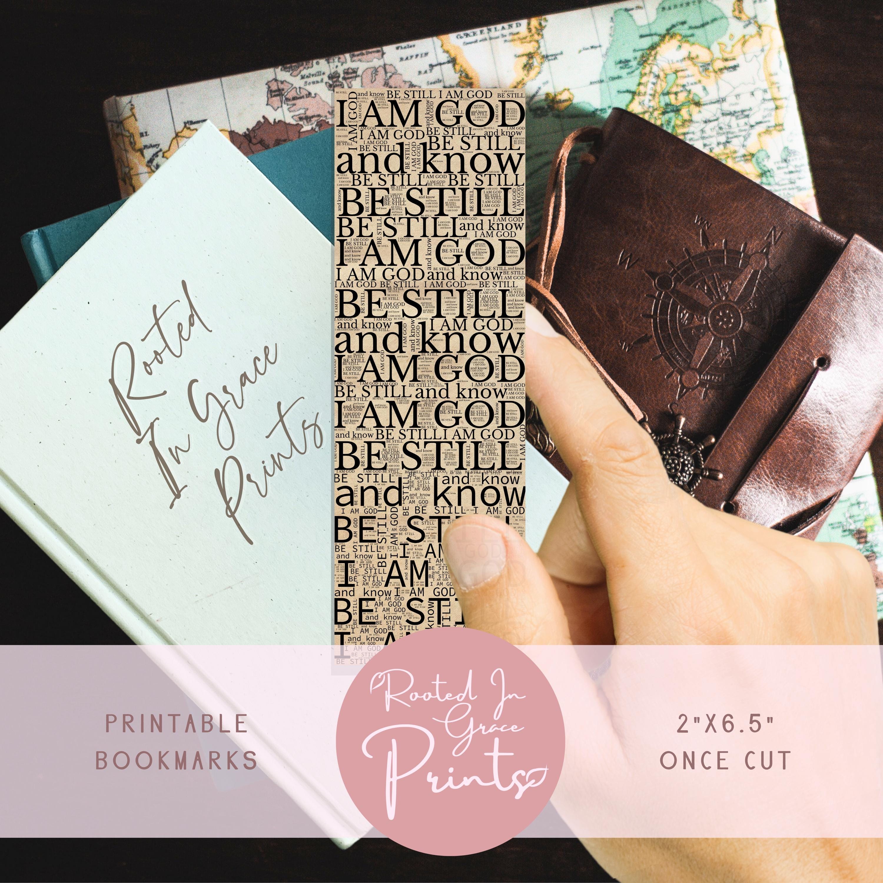 Word Art Bible Verse Bookmarks Be Still Printable Bookmark for Bible ...