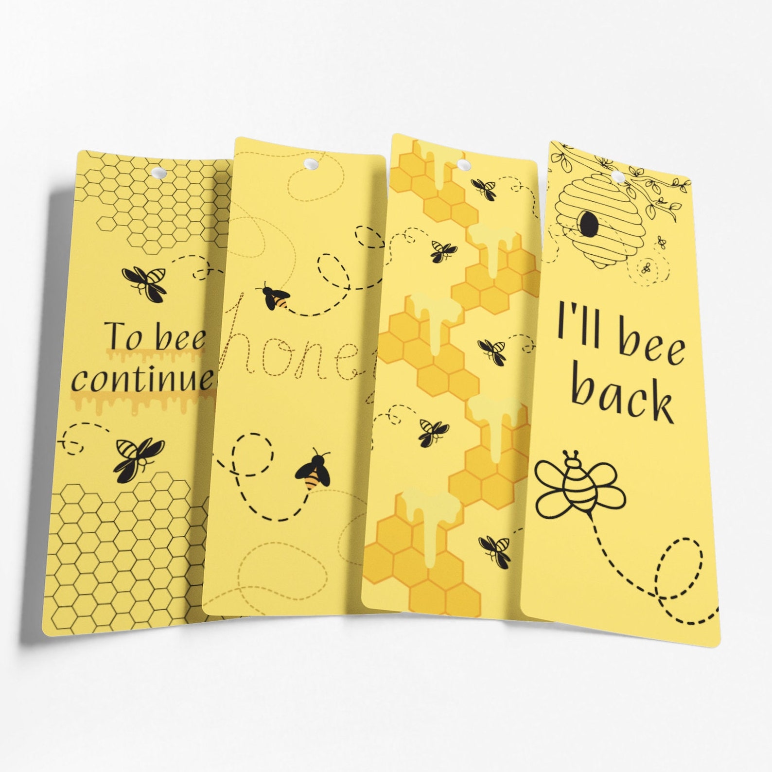 Bee Book Puns Printable Bookmarks | Honeycomb and Bee Bookmarks ...