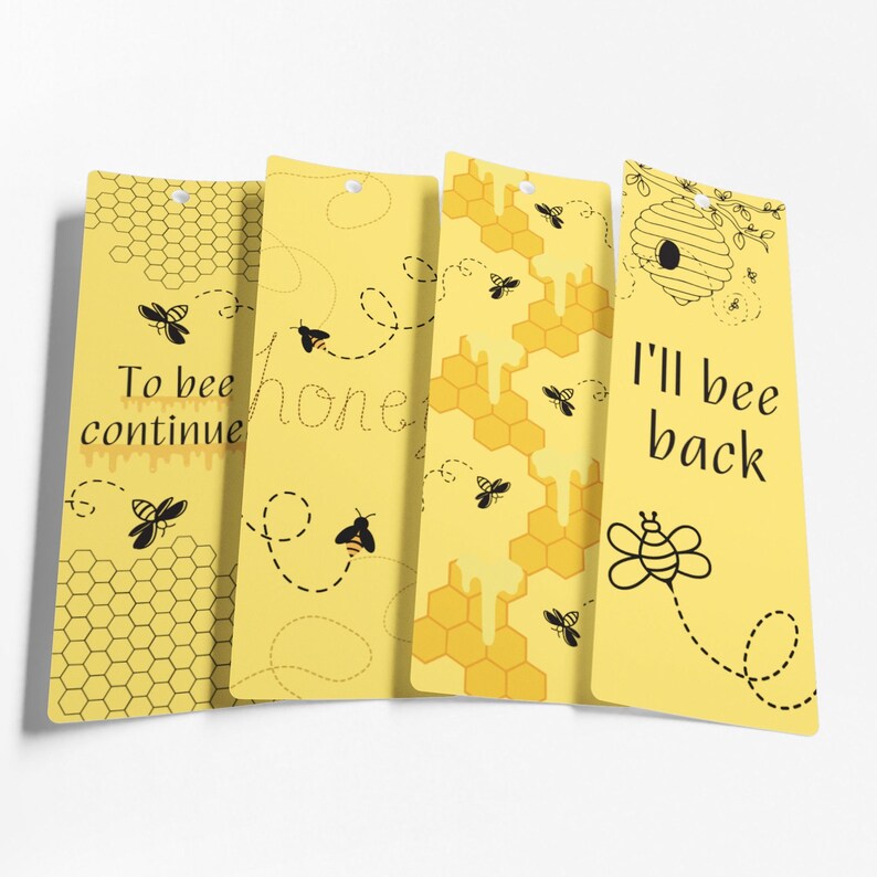 Bee Book Puns Printable Bookmarks | Honeycomb and Bee Bookmarks ...