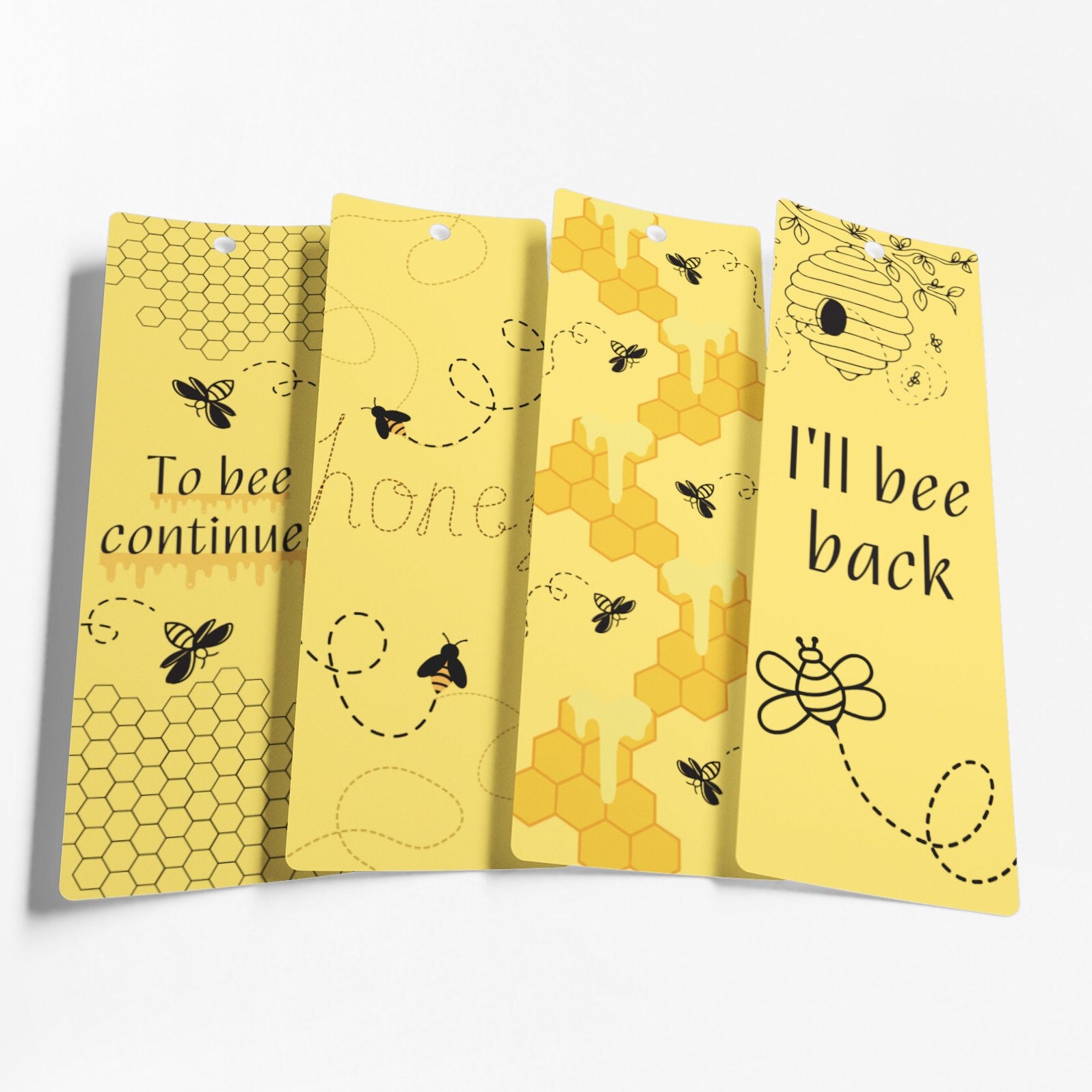 Bee Book Puns Printable Bookmarks | Honeycomb and Bee Bookmarks ...