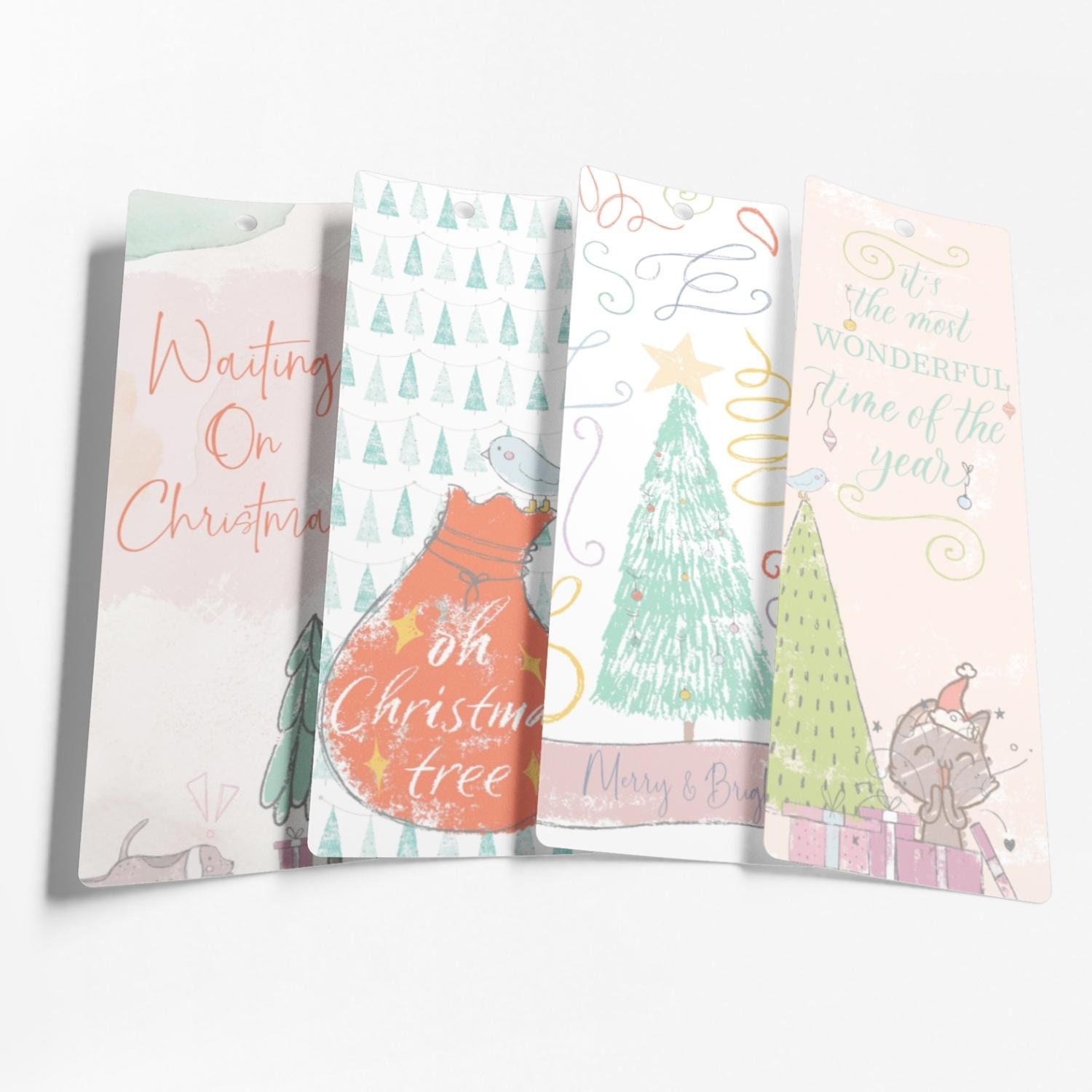 Printable Christmas Bookmarks | Printable Bookmarks | Cat Bookmarks ...