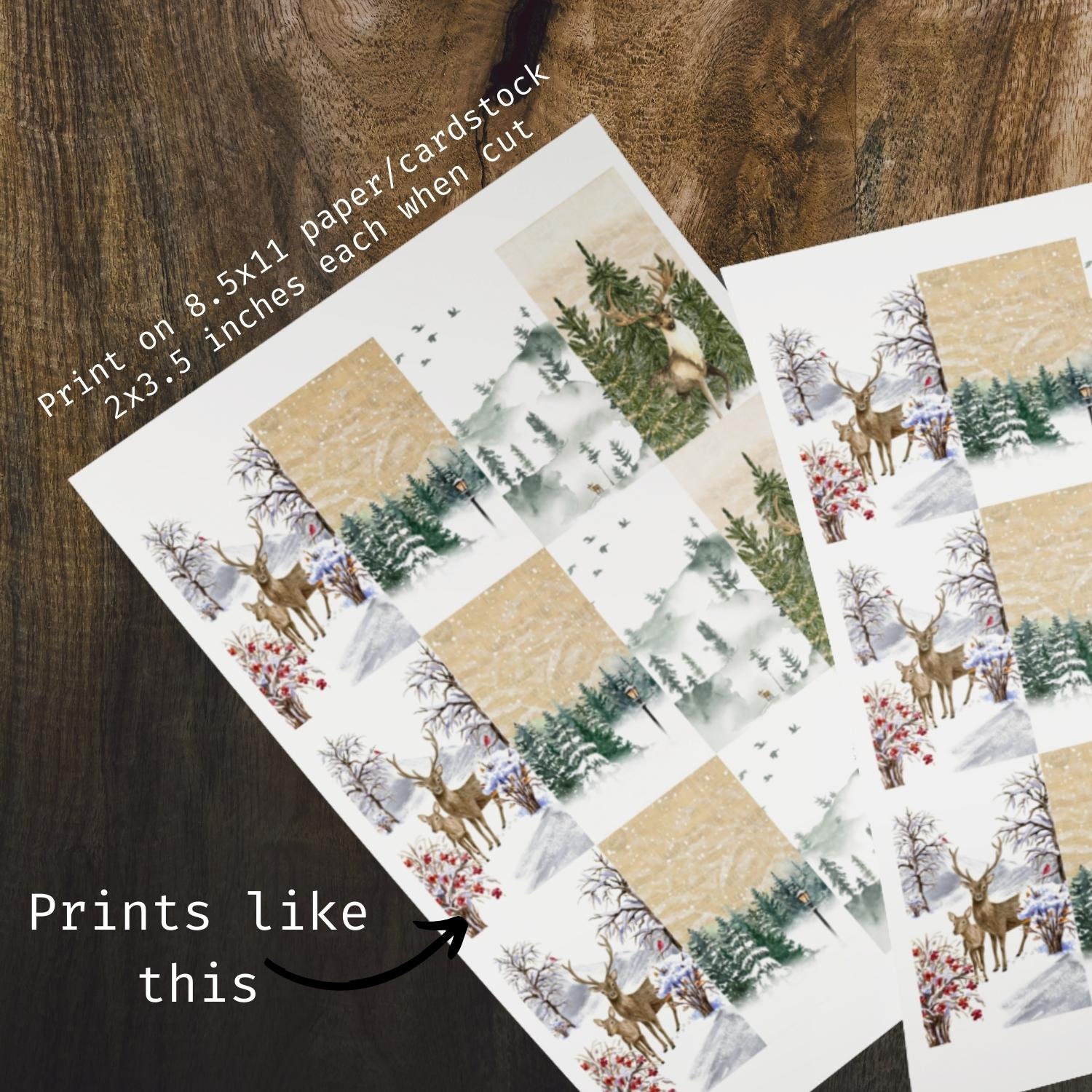 Printable Christmas Gift Tag Bundle | Snowy Winter Deer | Gift Tags ...