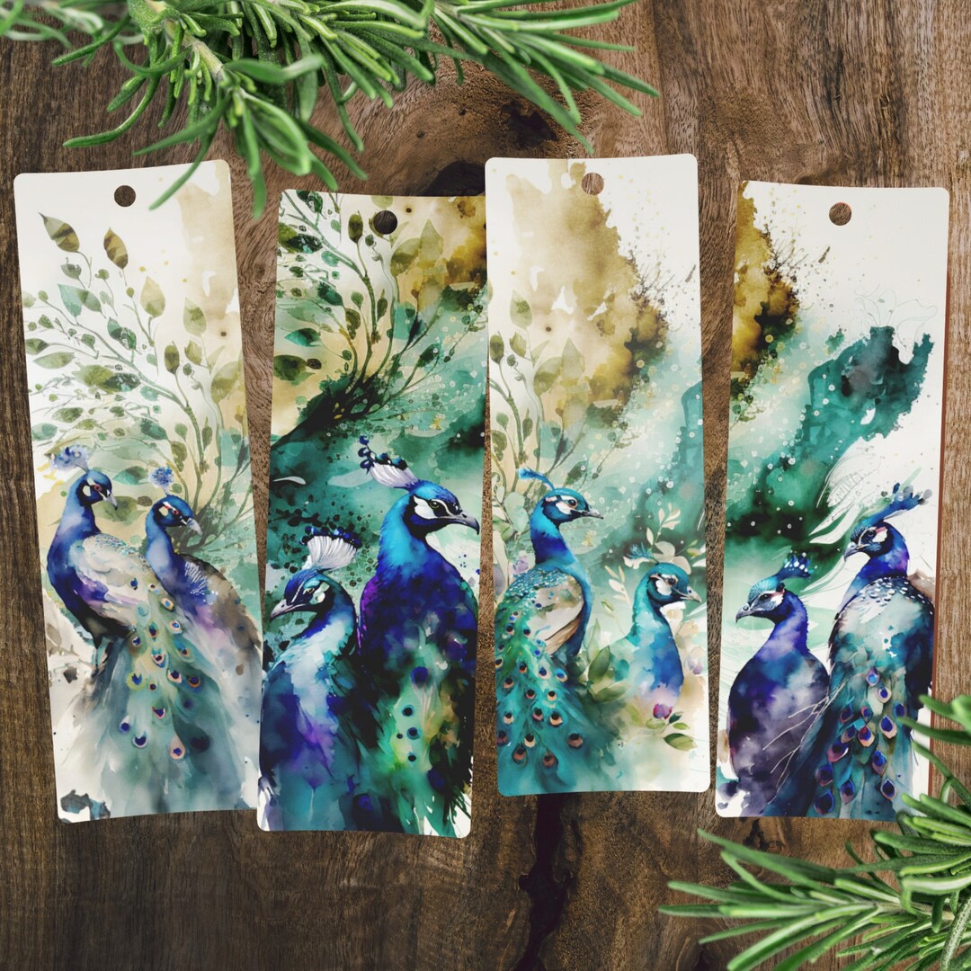Watercolor Peacock Printable Bookmarks Watercolor Bird Printable ...