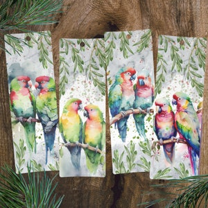Love Birds Printable Bookmarks Watercolor Art Bookmark Set of 4 Bookish ...