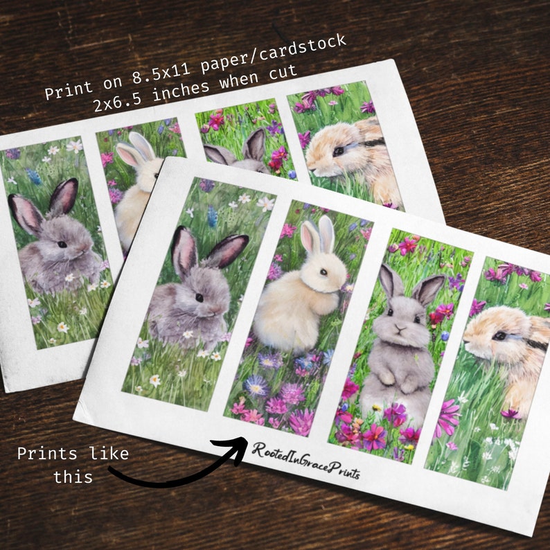 Vintage Printable Bookmarks Vintage Watercolor Art Bunny Bookmark ...