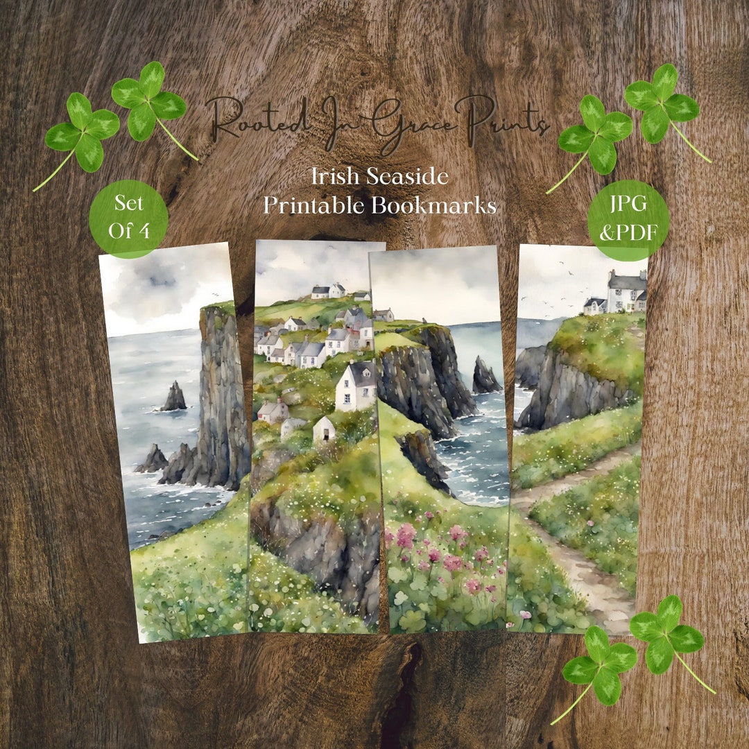 Irish Seaside Printable Bookmarks St. Patrick's Day Bookmark Printable ...
