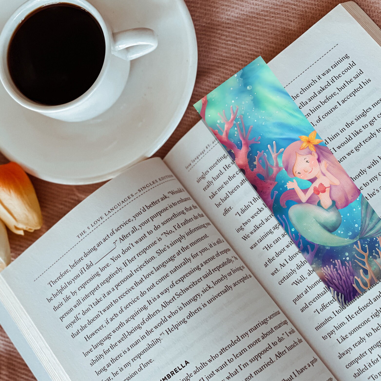 Little Mermaid Bookmark Printable, Cute Bookish Gift for Readers ...