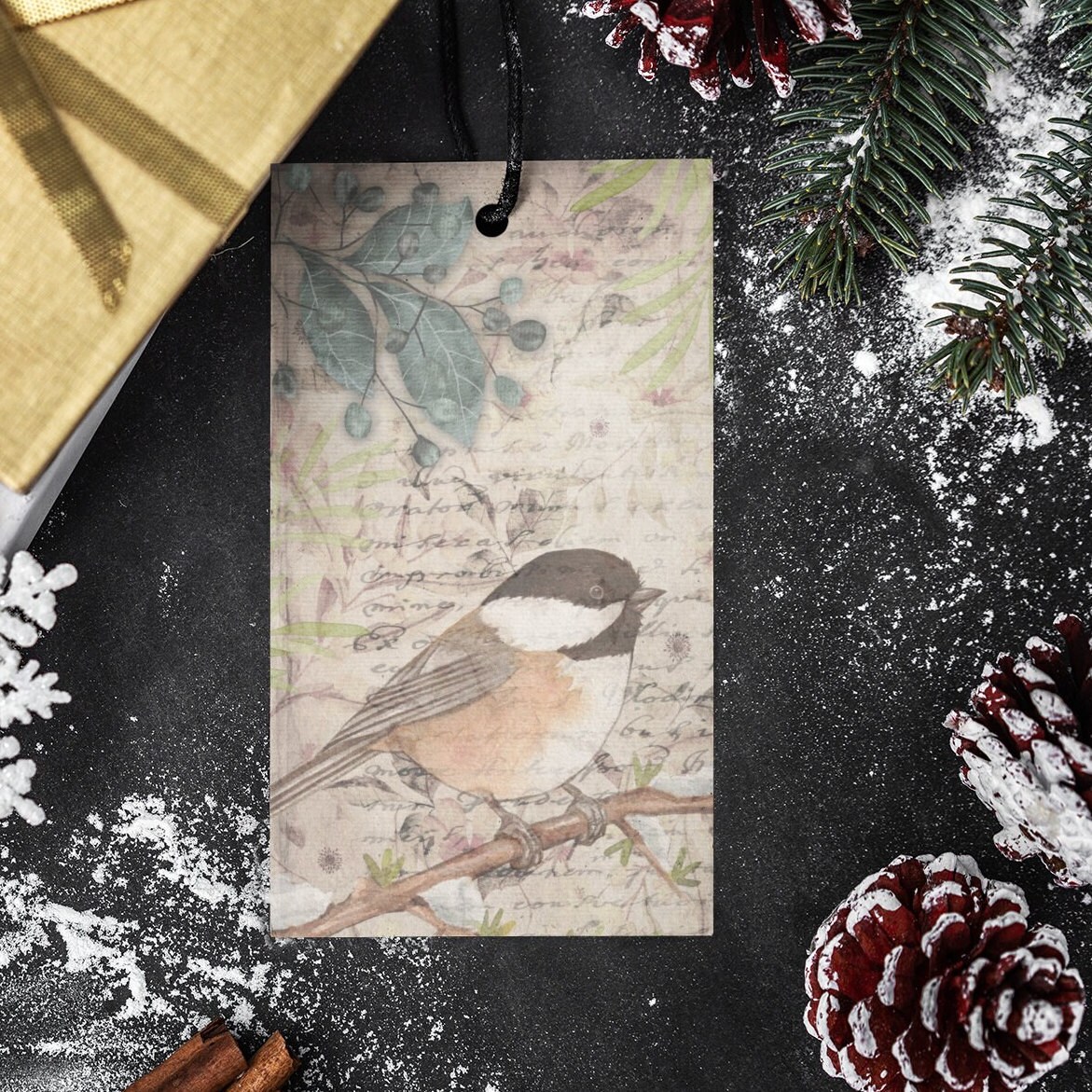 Printable Christmas Gift Tag Bundle | Snowy Winter Birds | Collage Gift ...
