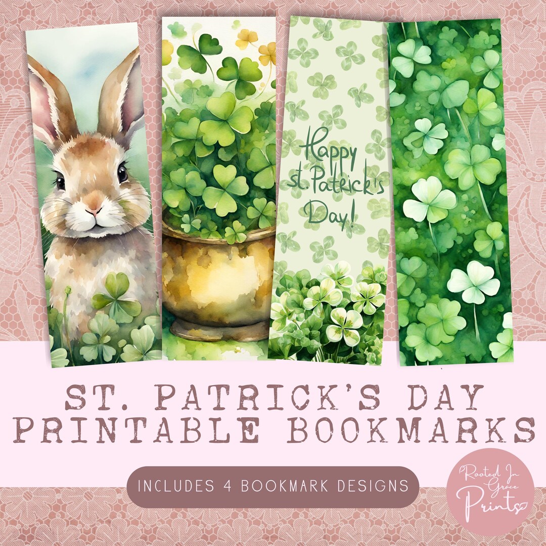 St. Patrick's Day Printable Bookmarks St Paddy's Day Digital Download ...