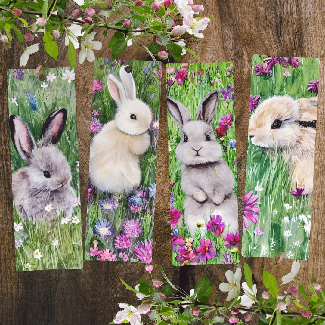 Easter Bunnies Printable Bookmarks Vintage Watercolor Easter Bunny ...