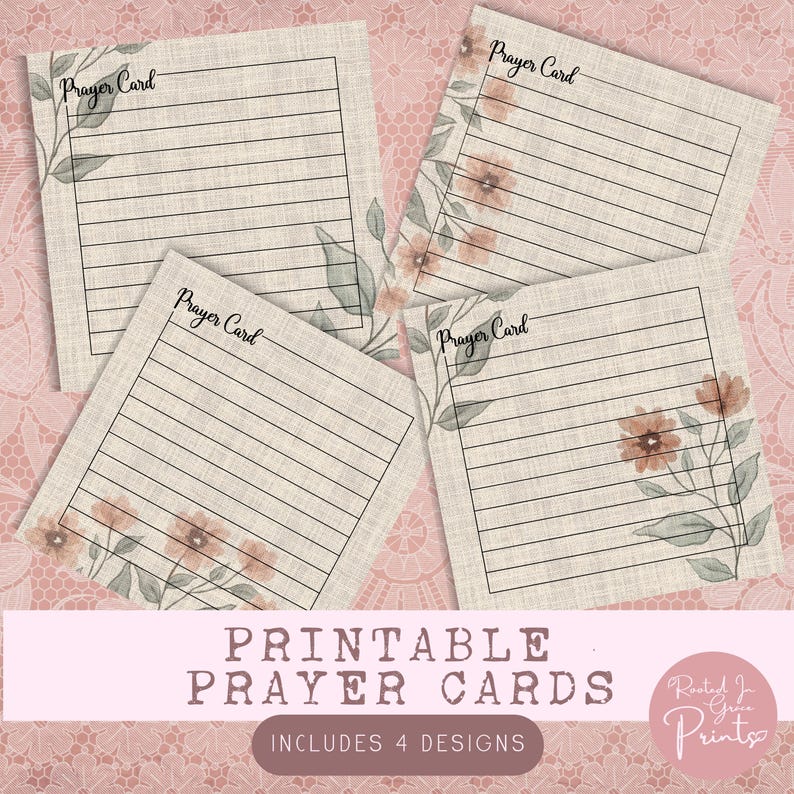 Blank Prayer Cards Printable Bible Verse Bible Journaling Prayer ...