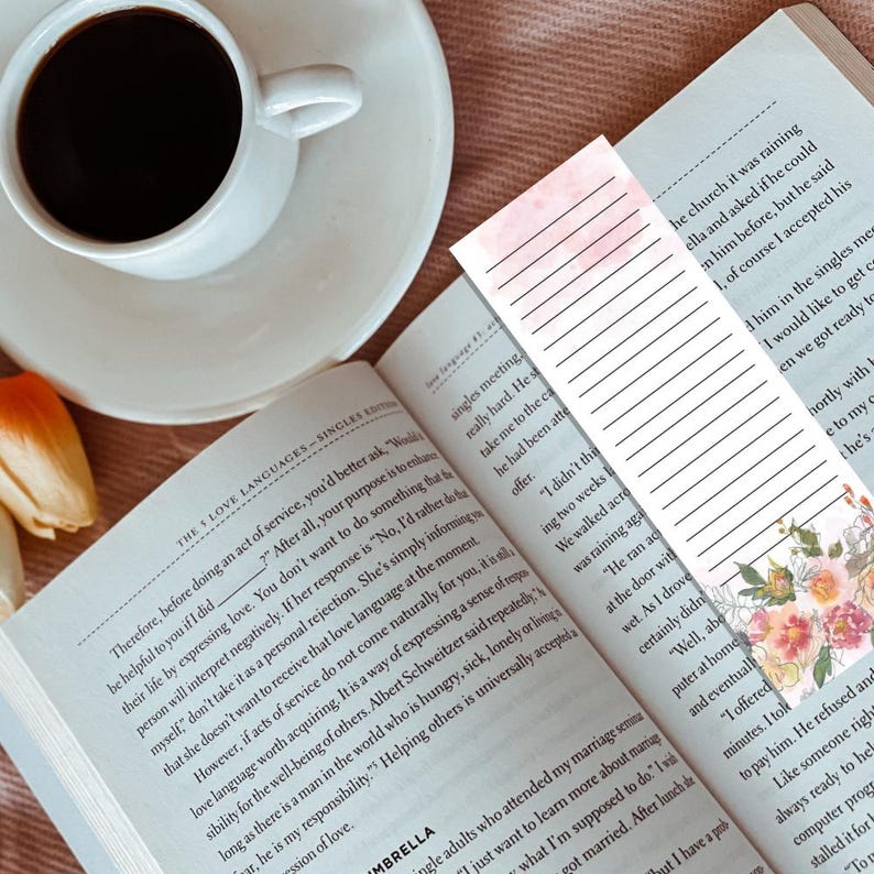 Stationary Bookmark Printable Lined Note Taking Bookmark Printable ...