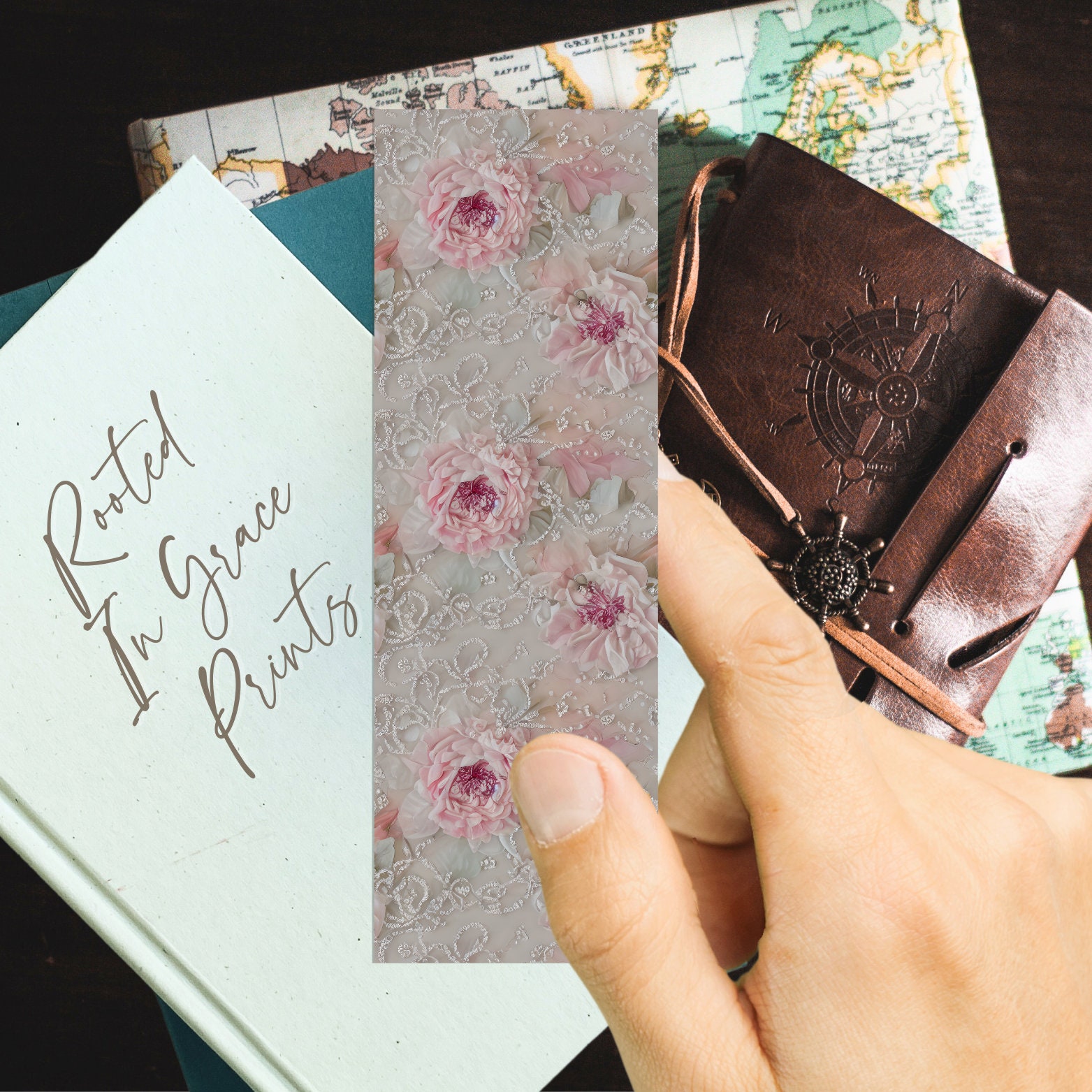 Flowers and Lace Bookmark Printable Elegant Printable - Etsy