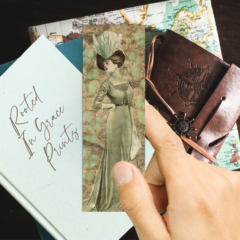 Printable Bookmark Vintage Fashion Bookmarks Printable Gift for Readers ...