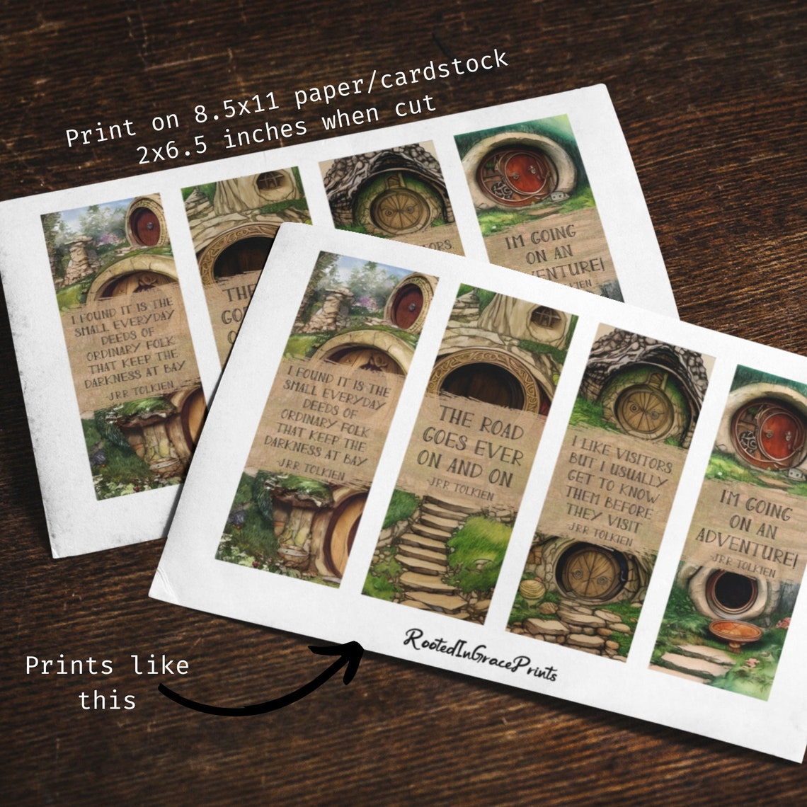 Hobbit Home Printable Bookmarks Lord of the Rings Quotes J.R.R Tolkien ...
